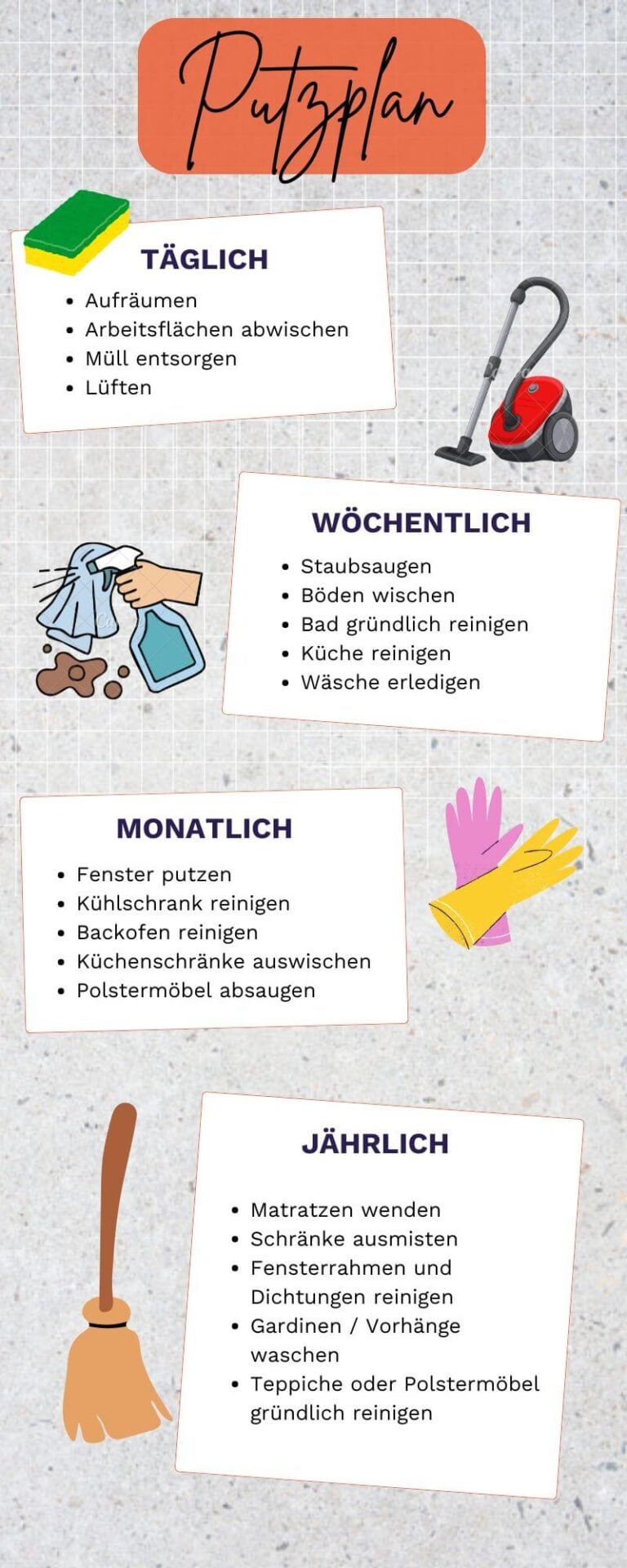 Wunderbar Putzplan Zum Ausdrucken Pdf Fotos